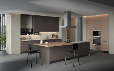 China Custom Wood Veneer Italian Kitchen Cabinets with 20-40 Day Lead Time and Professional Installation for sale