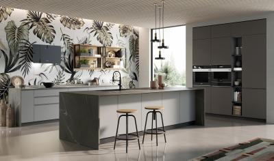 China EGGER Board Kitchen Cabinet System - Customized 20-40 Day Installation with Ocean Blue, Coral Pink & Olive Green Options for sale