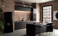 China Industrial Modern Minimalist Kitchen Cabinets - Customized Black Kitchen System with 20-40 Day Lead Time for sale
