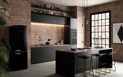 China Industrial Modern Minimalist Kitchen Cabinets - Customized Black Kitchen System with 20-40 Day Lead Time for sale