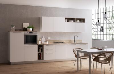 China Custom EB Board Kitchen Cabinet System - White Built-in Cabinets with 20-40 Day Production Time for sale