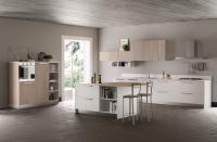 China White Wood Grain EB Board Kitchen Cabinet - Custom Freestanding Sideboard with 20-40 Day Lead Time for sale