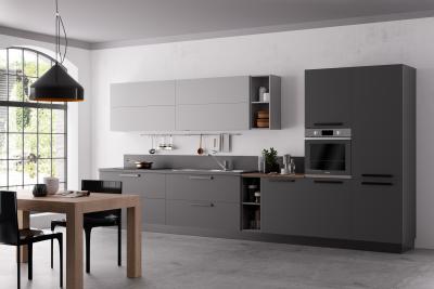 China Custom Grey and Black Kitchen Cabinets with 20-40 Day Lead Time and Multiple Finish Options for Modern Kitchens for sale