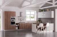 China White Wood Veneer Melamine Kitchen Cabinets - Custom 20-40 Day Installation & Modern Design for sale