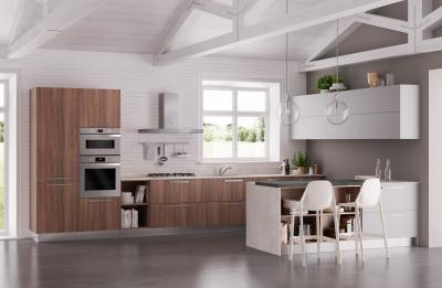 China White Wood Veneer Melamine Kitchen Cabinets - Custom 20-40 Day Installation & Modern Design for sale