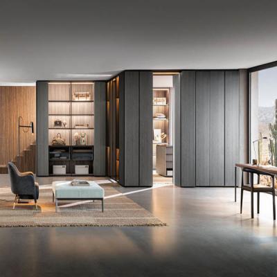 China Custom Aluminium Glass Door Wooden Walk In Closet Wardrobe Design 20-40 Days Lead Time for sale