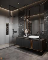 China Custom Black Bathroom Vanity with Mirror and White Sink - 20-40 Day Lead Time, Multiple Size Options for sale