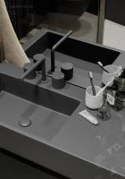 China Luxury Matte Black Customized Bathroom Cabinet with Undermount Sink - 20-40 Day Production - Floating Design for sale