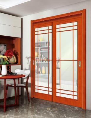 China Customized Solid Wood Glass Sliding Door 880×2050mm Classic Interior Door with Soundproof & Custom Sizing for sale
