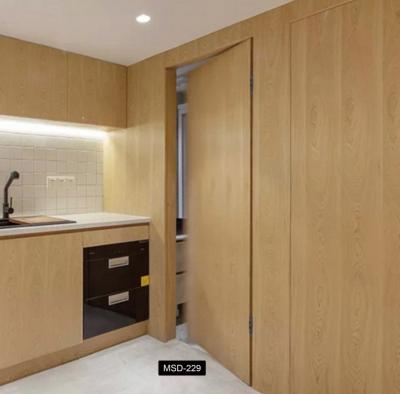China Frameless Custom Hidden Door Minimalist Solid Wood Interior Door with 20-40 Day Lead Time and Custom Sizing Options for sale