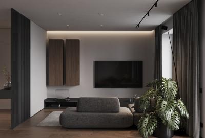 China Custom Minimalist Wooden Storage Cabinet for Living Room with 20-40 Day Lead Time and Matte Black Grille for sale