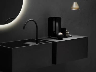 China Industrial Black Customized Bathroom Storage Cabinet with Glass Door and LED Lighting - 20-40 Day Lead Time for sale