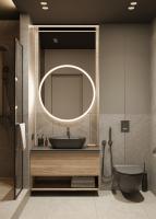 China Custom Retro Black Bathroom Cabinet with Towel Racks and Stainless Steel Shelves - 20-40 Day Lead Time for sale