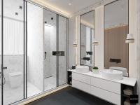 China Custom White Bathroom Cabinet with Sliding Drawers & Open Shelf - 20-40 Day Lead Time, Marble Countertop for sale