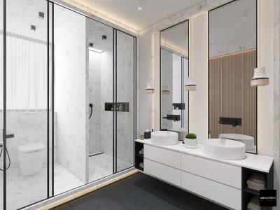 China Custom White Bathroom Cabinet with Sliding Drawers & Open Shelf - 20-40 Day Lead Time, Marble Countertop for sale