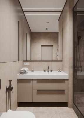 China Custom Beige and White Bathroom Cabinet with Mounted Storage - 20-40 Day Lead Time, Multiple Payment Options for sale