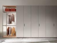 China Customized White Modern Wardrobe with Leather Door Penals for sale