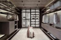 China Custom Walk In Closet Wardrobe with Glass Door Panels 2400mm Height for sale