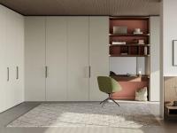 China Tailored White Wardrobe with Make-up Vanity L-shaped Customized Closet for sale