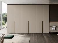 China Customized PET Wardrobe Beige Bedroom Closet with Pants Hanger 180cm for sale