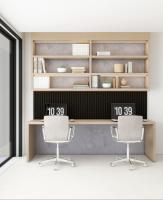 China Custom White and Black Bookshelf with Integrated Desk - 20-40 Day Production Time, Fully Customizable Dimensions for sale