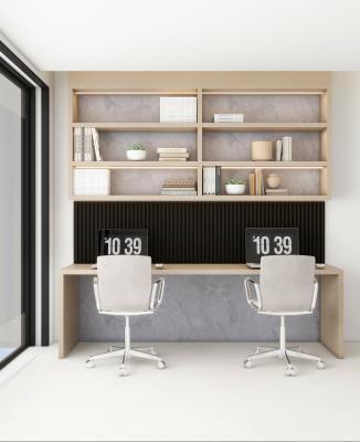 China Custom White and Black Bookshelf with Integrated Desk - 20-40 Day Production Time, Fully Customizable Dimensions for sale
