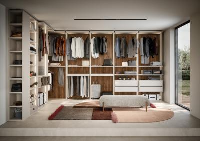 China Custom Walk In Wardrobe Closet Modern Open Design Without Doors 2400mm Height for sale