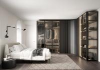 China Black L Shaped Customized Wardrobe Closet Tailored PET Wardrobe Closet for sale