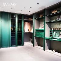 China Green L-Shaped Walk-in Closet with Make-up Vanity & Watch Winder - 20-40 Day Custom Production for sale
