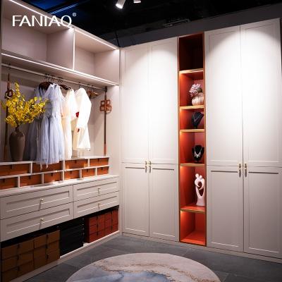 China European Style L-Shape Custom Wardrobe Closet with Smart Lingerie Care System - 20-40 Day Lead Time for sale