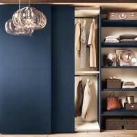 China Blue Luxury Custom Wooden Bedroom Walking Closet Wardrobe E1 Standard 20-40 Days Lead Time for sale