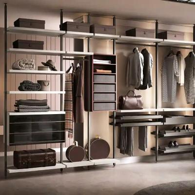 China Modern Walk-in Wardrobe Storage Closet 18mm Solid Wood Custom Size for sale