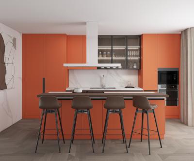China Modern Lacquer Kitchen Cabinet with Glossy/Matte Finish - Custom 20-40 Day Installation & Island Dining Table for sale