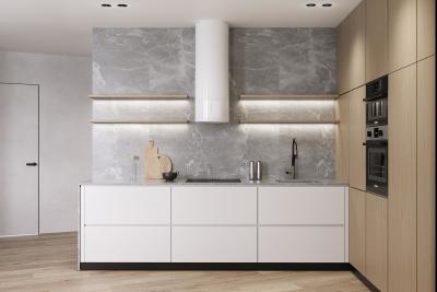 China Custom Modern Kitchen Cabinets in Gray Finish - 24