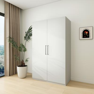 China Wholesale Wood Wardrobe 2 Door Bedroom Furniture with Drawers Shelves and Hanging Rod 1800mm for sale