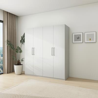 China Wooden Bedroom Wardrobe Set 4 Doors Custom Closet Cabinet Furniture 200cm for sale