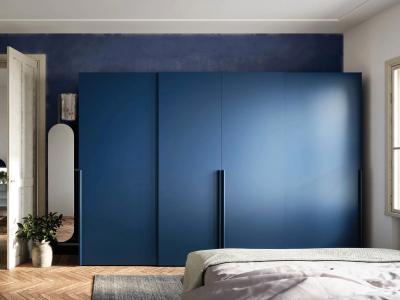 China Modern Wooden Wardrobe Closet with Hinged Doors 180cm Bedroom Storage Furniture for sale