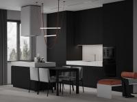 China EGGER Board Handle-Free Kitchen Cabinet with Island - Custom Modern Design, PEFC & FSC Certified Eco-Friendly Materials for sale