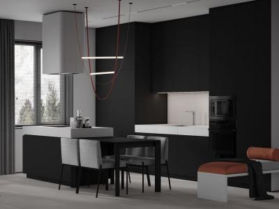 China EGGER Board Handle-Free Kitchen Cabinet with Island - Custom Modern Design, PEFC & FSC Certified Eco-Friendly Materials for sale