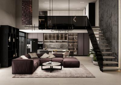 China EGGER Board Kitchen Cabinet Units - Customizable 650mm Width Modular System for Apartments for sale
