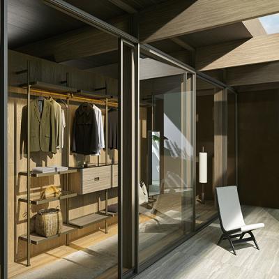 China Custom Wooden Bedroom Closet Design Furniture Set Modern Wardrobe 1800mm Width for sale
