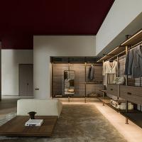 China Luxury Modern Walk-in Closet Organizer Wardrobe with Glass Door 2000mm Height Custom Storage Cabinet for sale