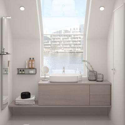 China Luxury Bathroom Vanity Cabinet with Ceramic Sink 60cm Soft Close Drawers for Hotel Home for sale