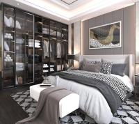 China Custom High-End Wooden Wardrobes with LED Lighting and Soft-Close Drawers for Walk-in Closet for sale