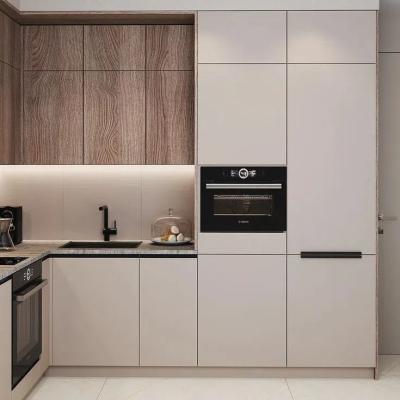 China Custom L-Shaped Melamine Kitchen Cabinets - 20-40 Day Production with Modern Design & Durable Finish for sale
