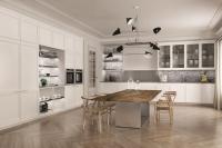China Custom Classic White Lacquered Aluminum Waterproof Kitchen Cabinets 18mm for Indoor Use for sale