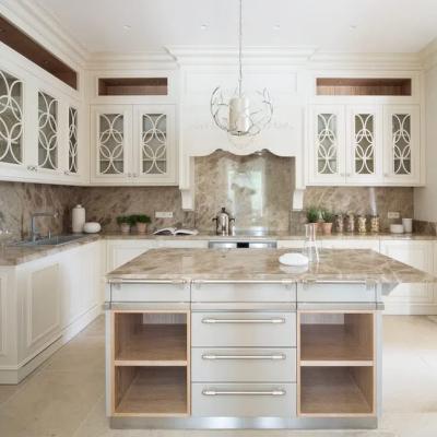China White L Shaped Melamine Kitchen Cabinets Custom RTA Furniture 72 inch for sale
