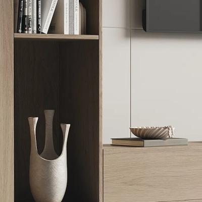 China Custom Wood TV Cabinet Modern Wall Unit 20-40 Day Lead Time Floating or Floor-Mounted Living Room Storage for sale
