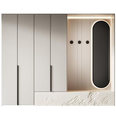 China Custom Made Wooden Wardrobe Cabinet with Mirror for Bedroom Furniture for sale