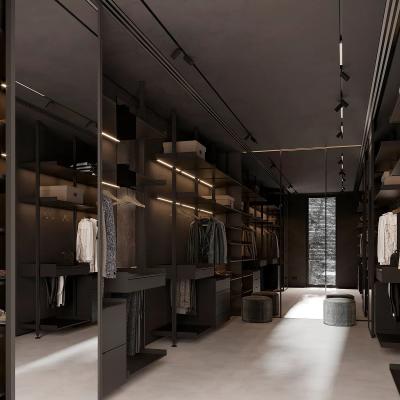 China Custom Walk In Wooden Wardrobe Cabinet High End Closet with Smart Storage 20 40 Days Lead Time for sale